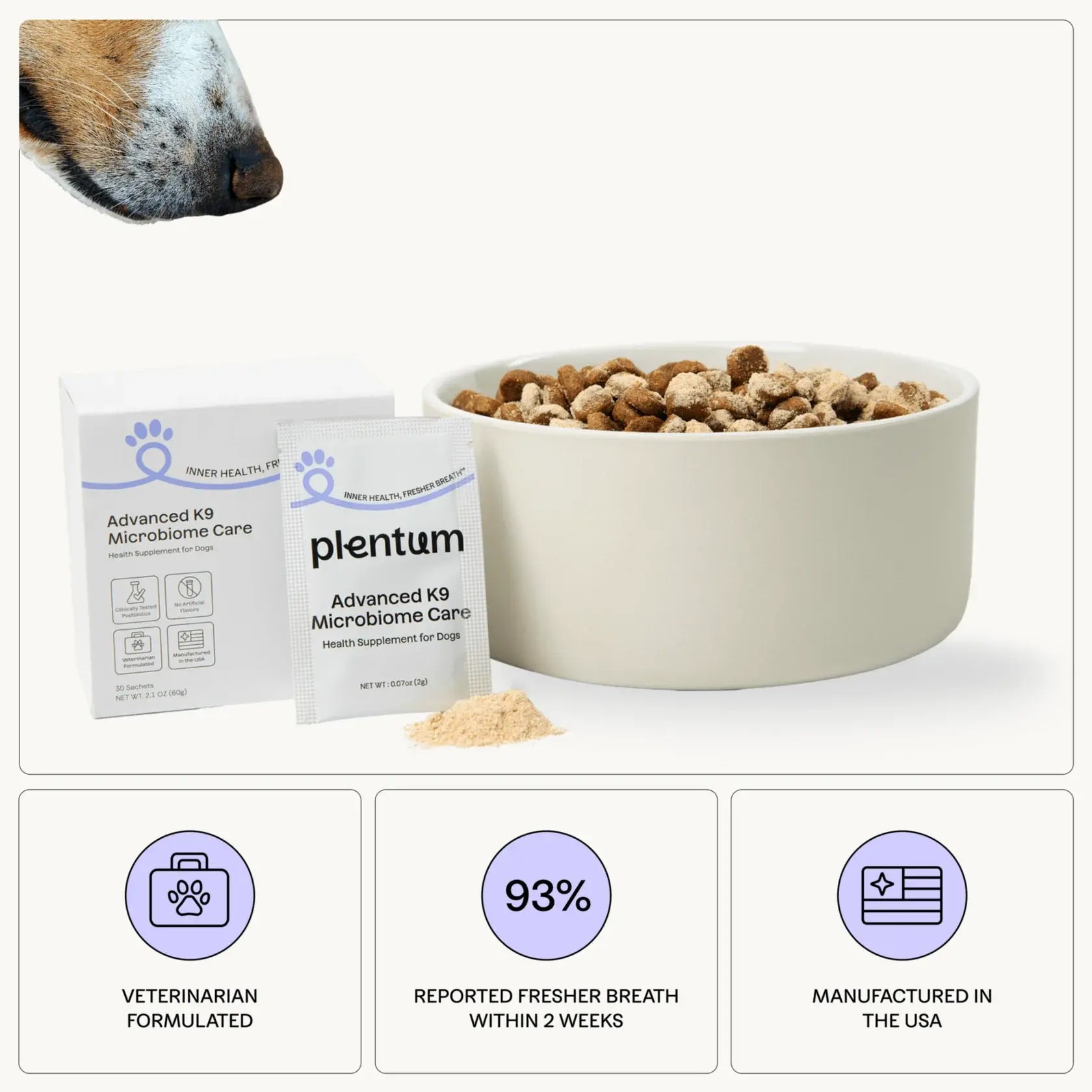 Advanced K9 Microbiome Care | Plentum All-In-One Dog Powder Supplement